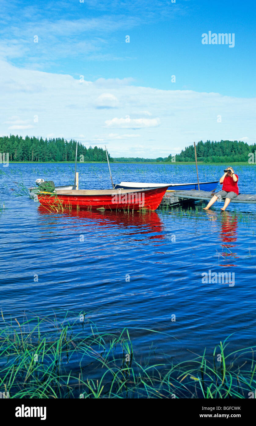 rowing boats, Lake Siljan near Utanmyra, Central Sweden Stock Photo - Alamy