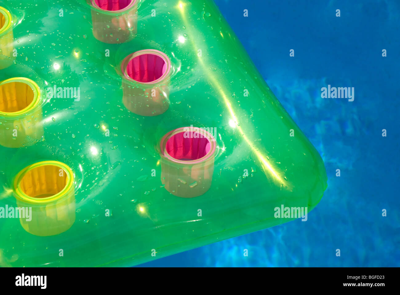 Section of inflatable sun bed floating in swimming [pool Stock Photo ...