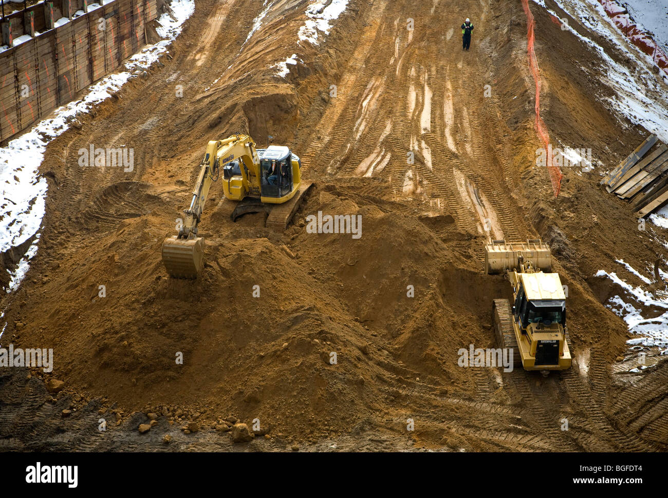 Construction equipment working on a construction site Stock Photo - Alamy