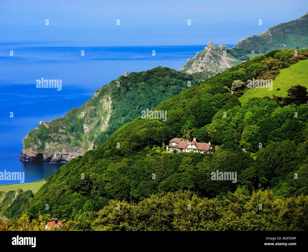 the coast of the valley of the rocks lynton devon along the coastal ...