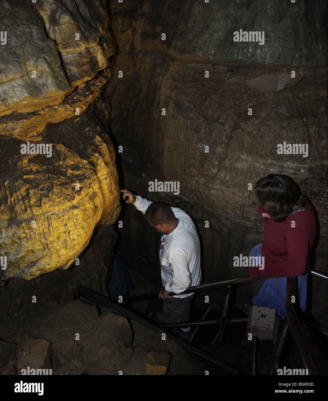 Mammoth Cave National Park stairs in cave Stock Photo - Alamy