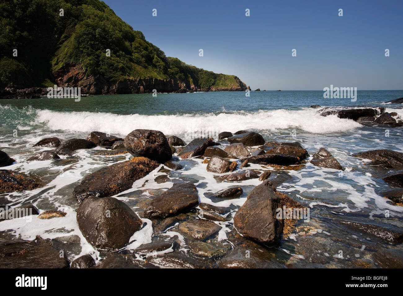 cove bay sea ocean ocean cliff cliffs headland lyn abbey lynton ...