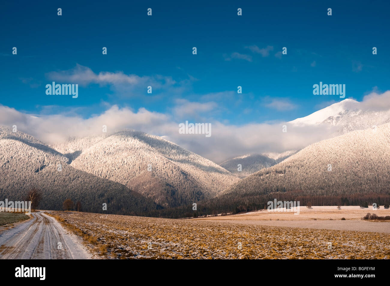 Blue and yellow and mountains hi-res stock photography and images - Alamy