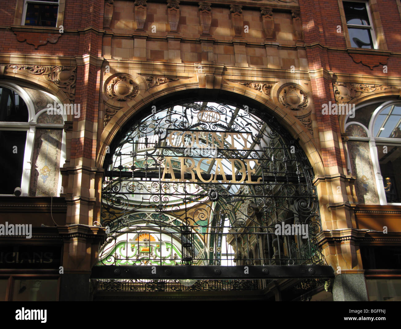 Interior of the County Arcade Leeds UK Victorian Quarter Stock Photo ...