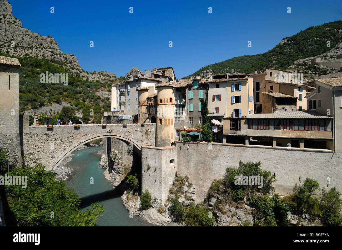 View of Entrevaux, Medieval Bridge, Fortified Town or Town Fortified by ...
