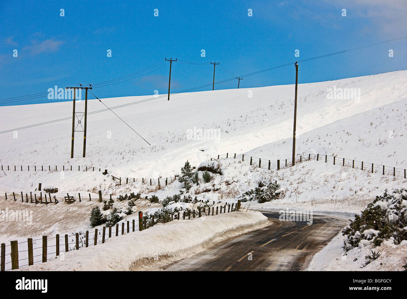 Winter scene.Harden hill. Scottish Borders Stock Photo - Alamy