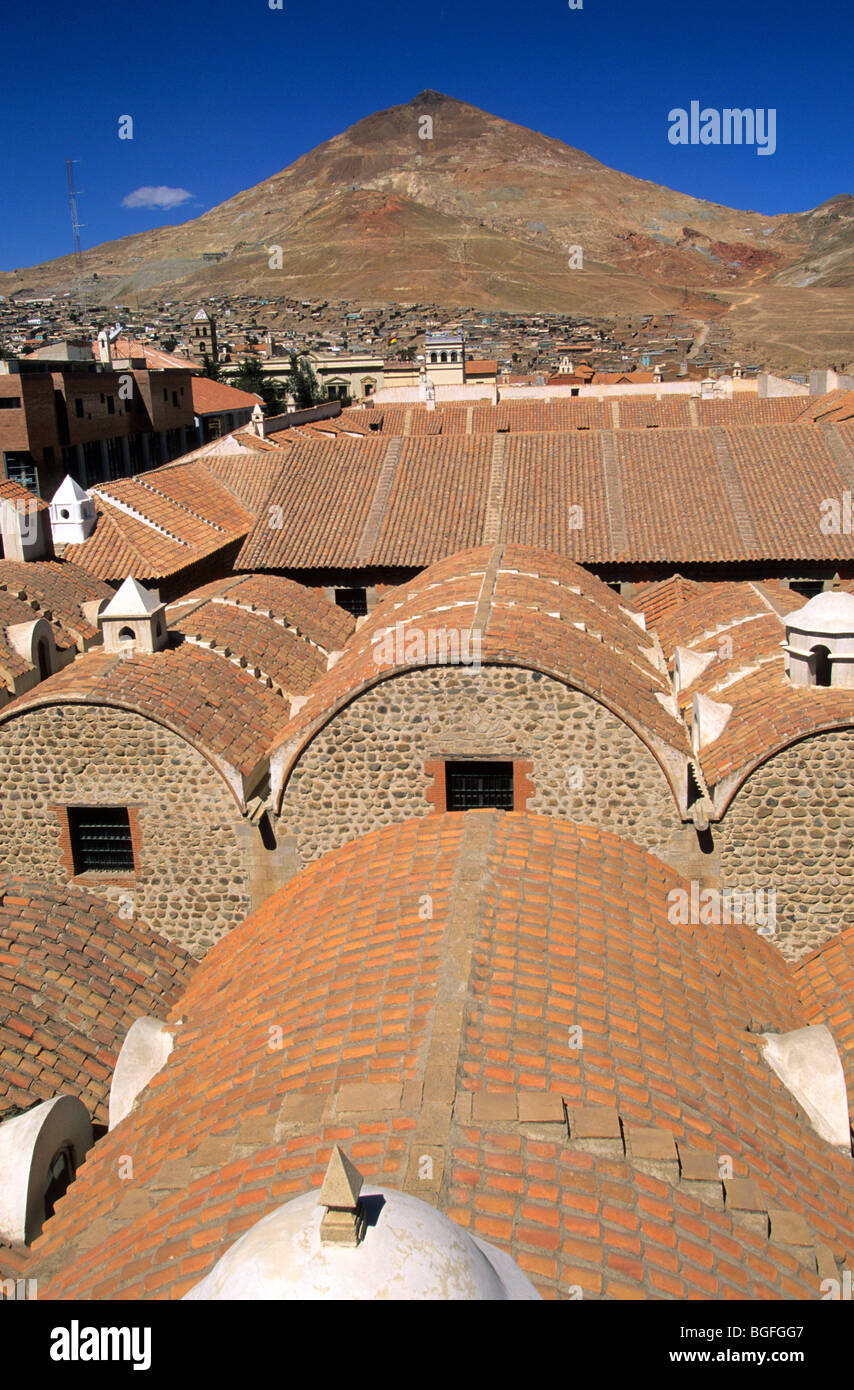 Panorama of the town and the Cerro Rico. Potosi. Bolivia Stock Photo ...