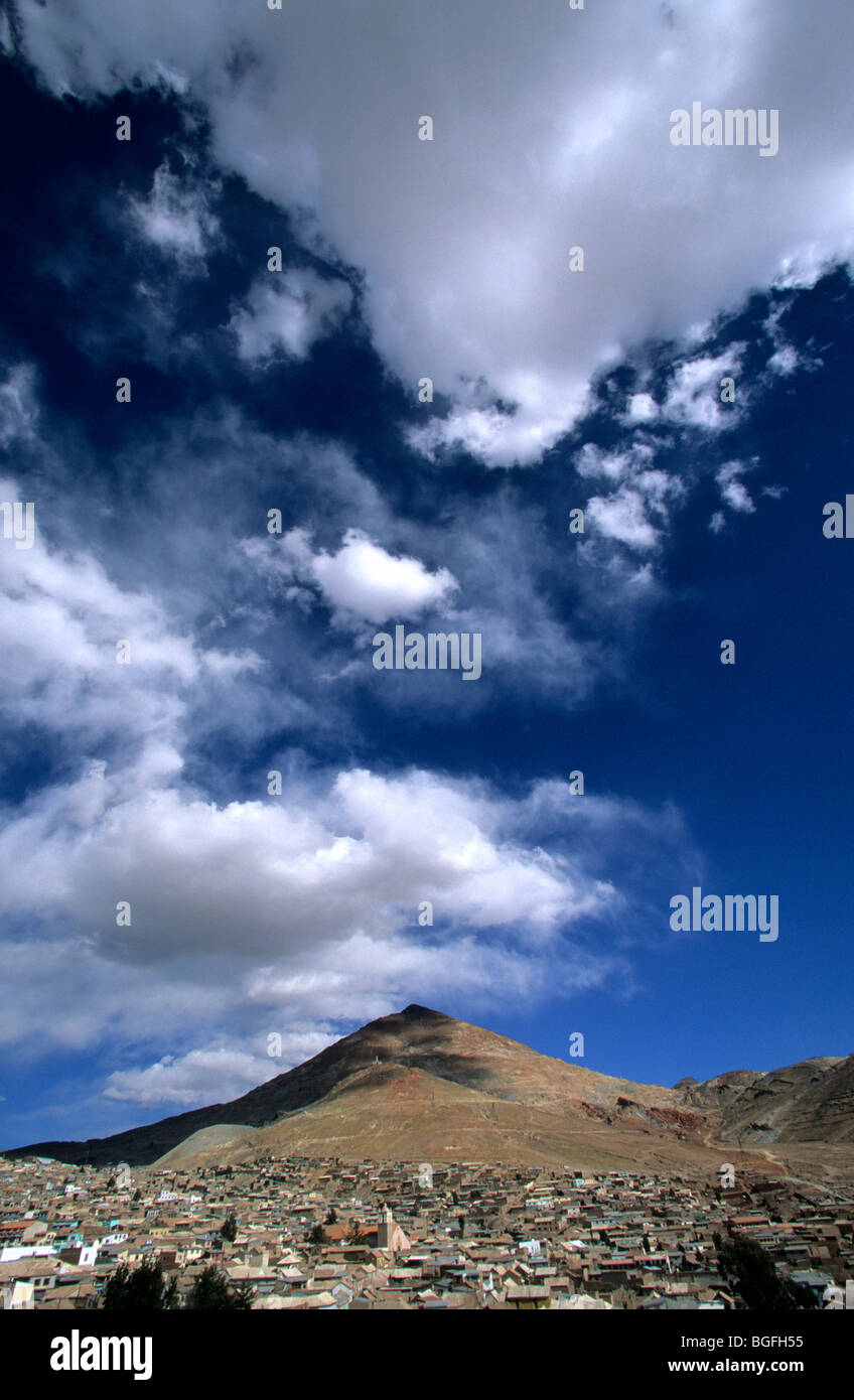 Panorama of the town and the Cerro Rico. Potosi. Bolivia Stock Photo ...