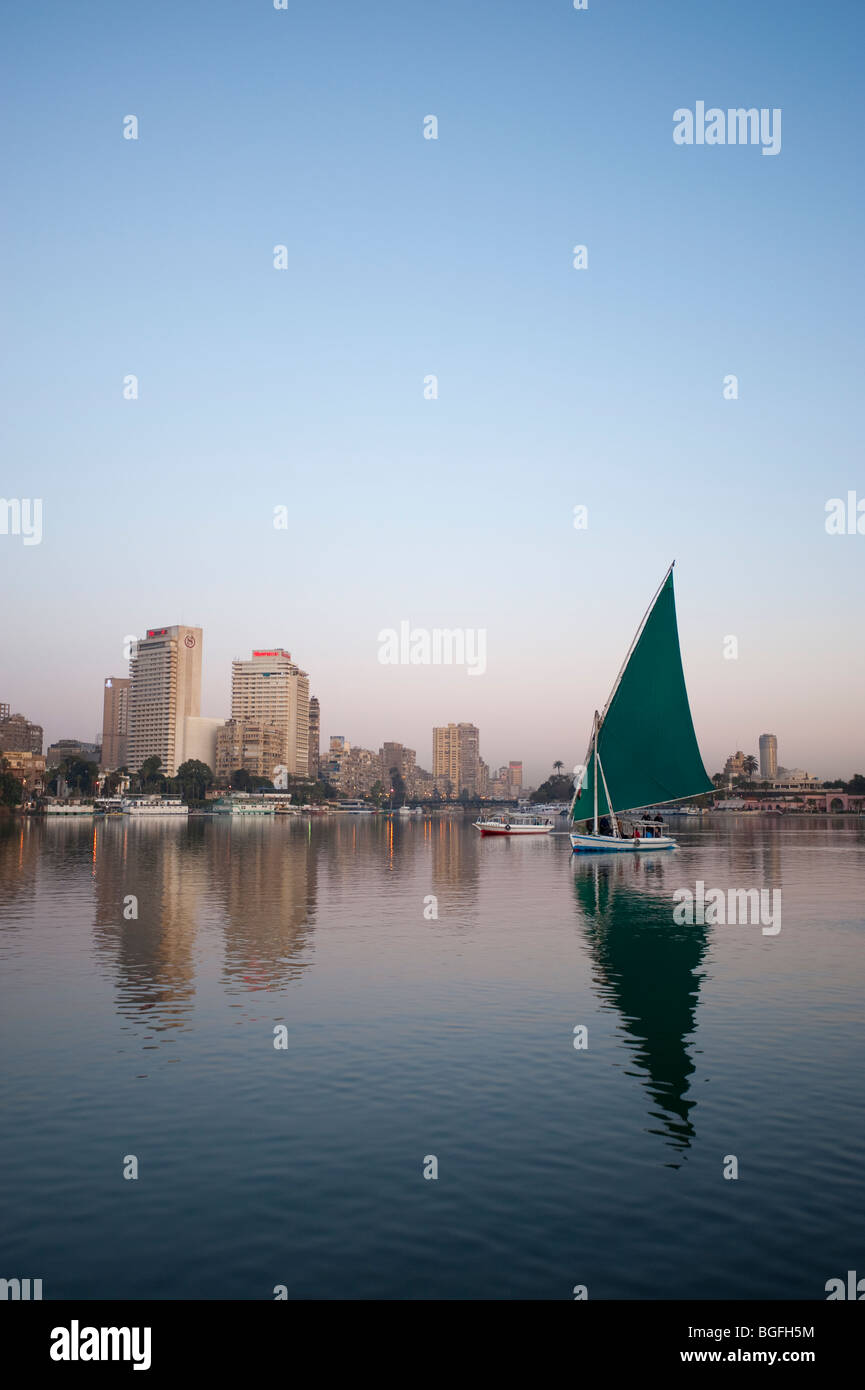 Early morning felucca boat ride on the Nile River in Cairo, Egypt ...
