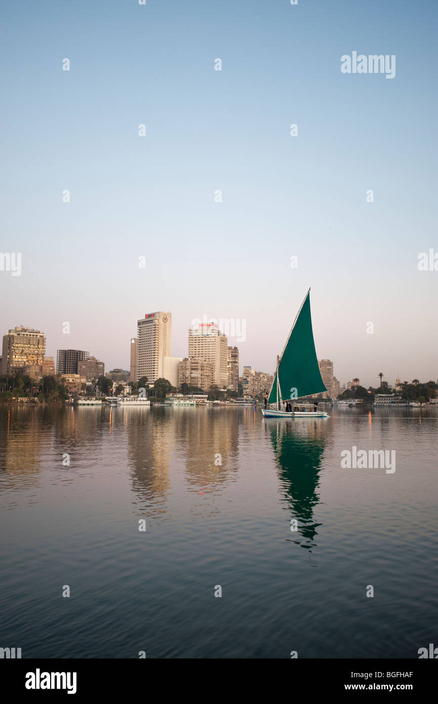 Early morning felucca boat ride on the Nile River in Cairo, Egypt ...