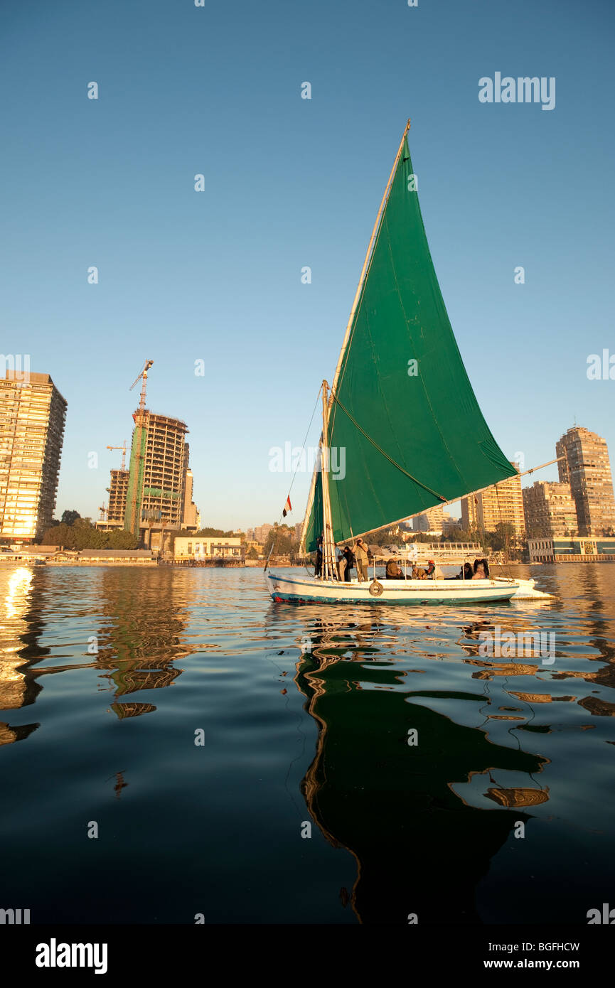 Early morning felucca boat ride on the Nile River in Cairo, Egypt ...