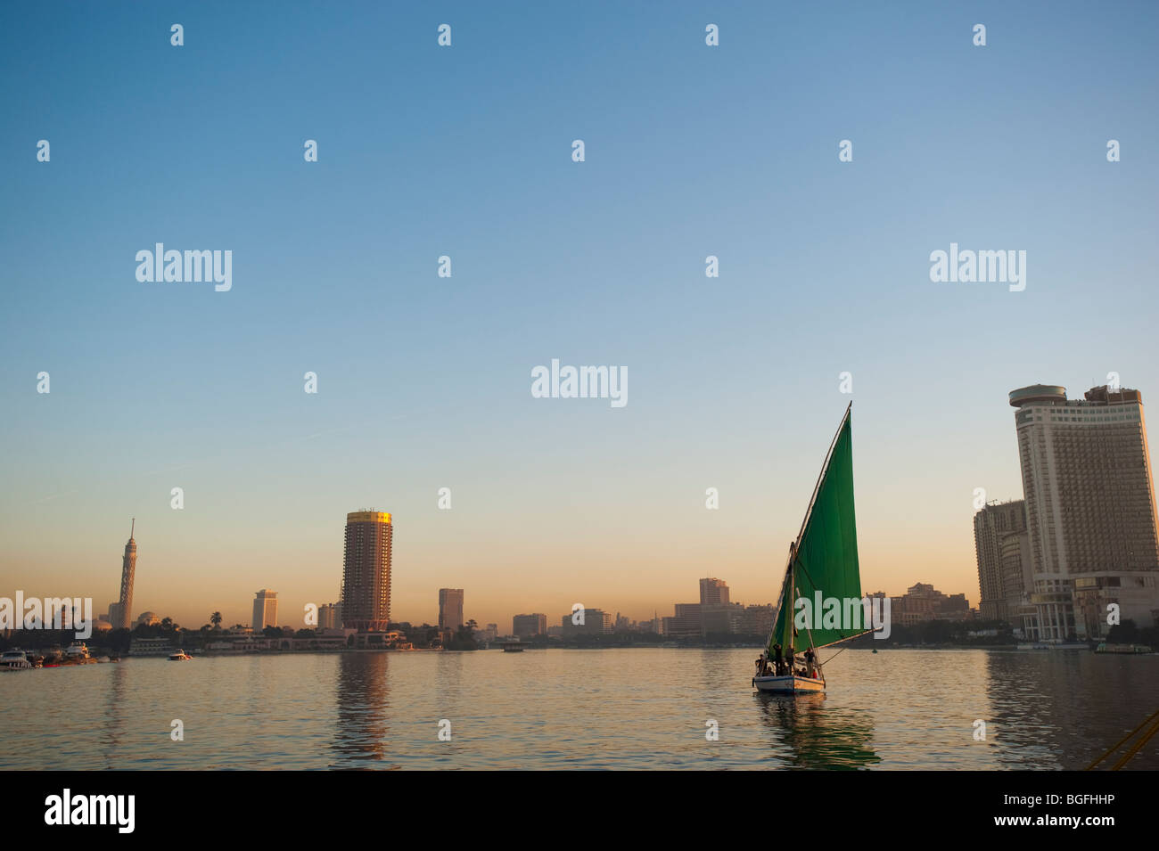 Early morning felucca boat ride on the Nile River in Cairo, Egypt ...