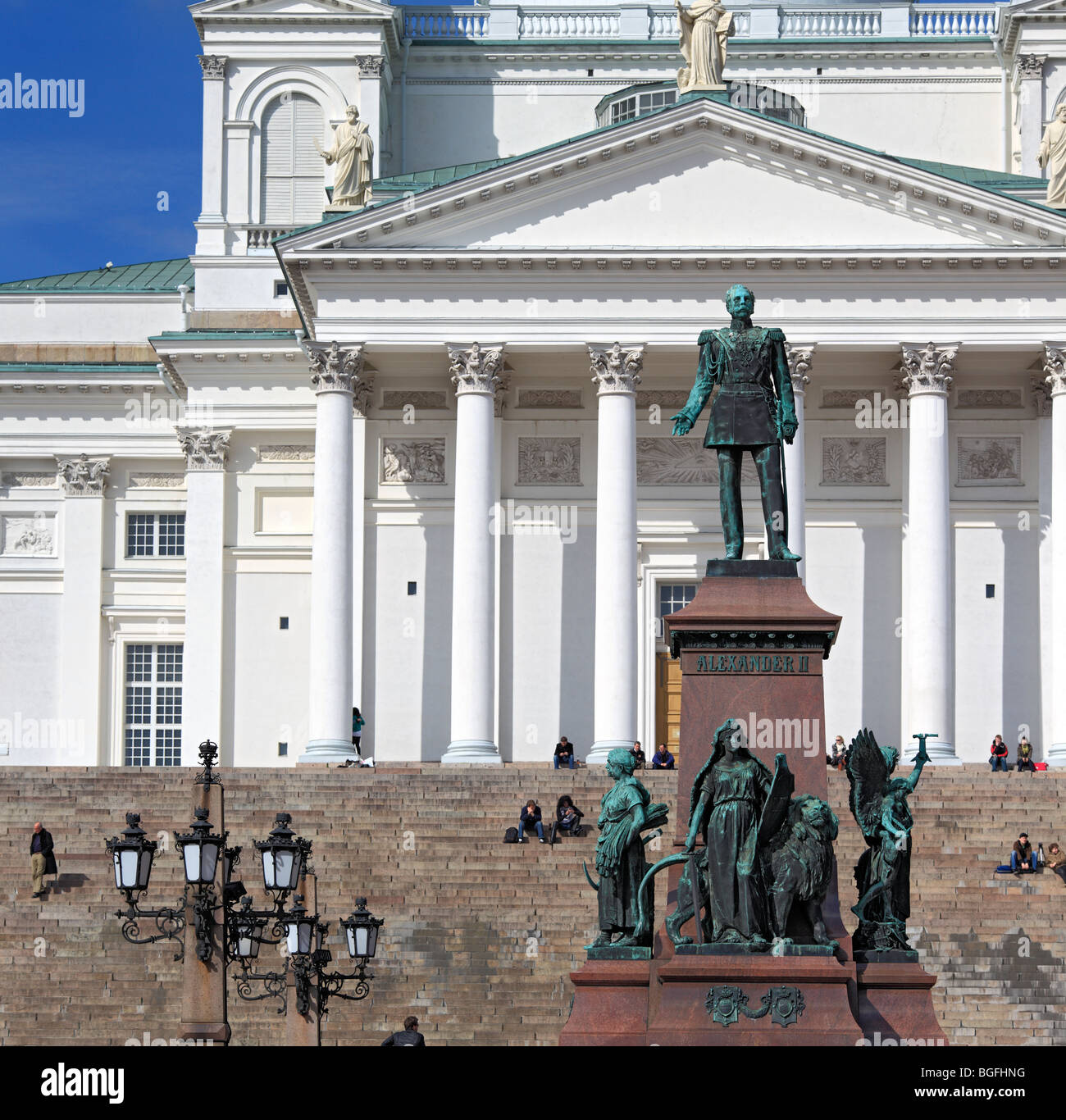 Monument to Russian Tsar Alexander II near cathedral, Helsinki, Finland ...