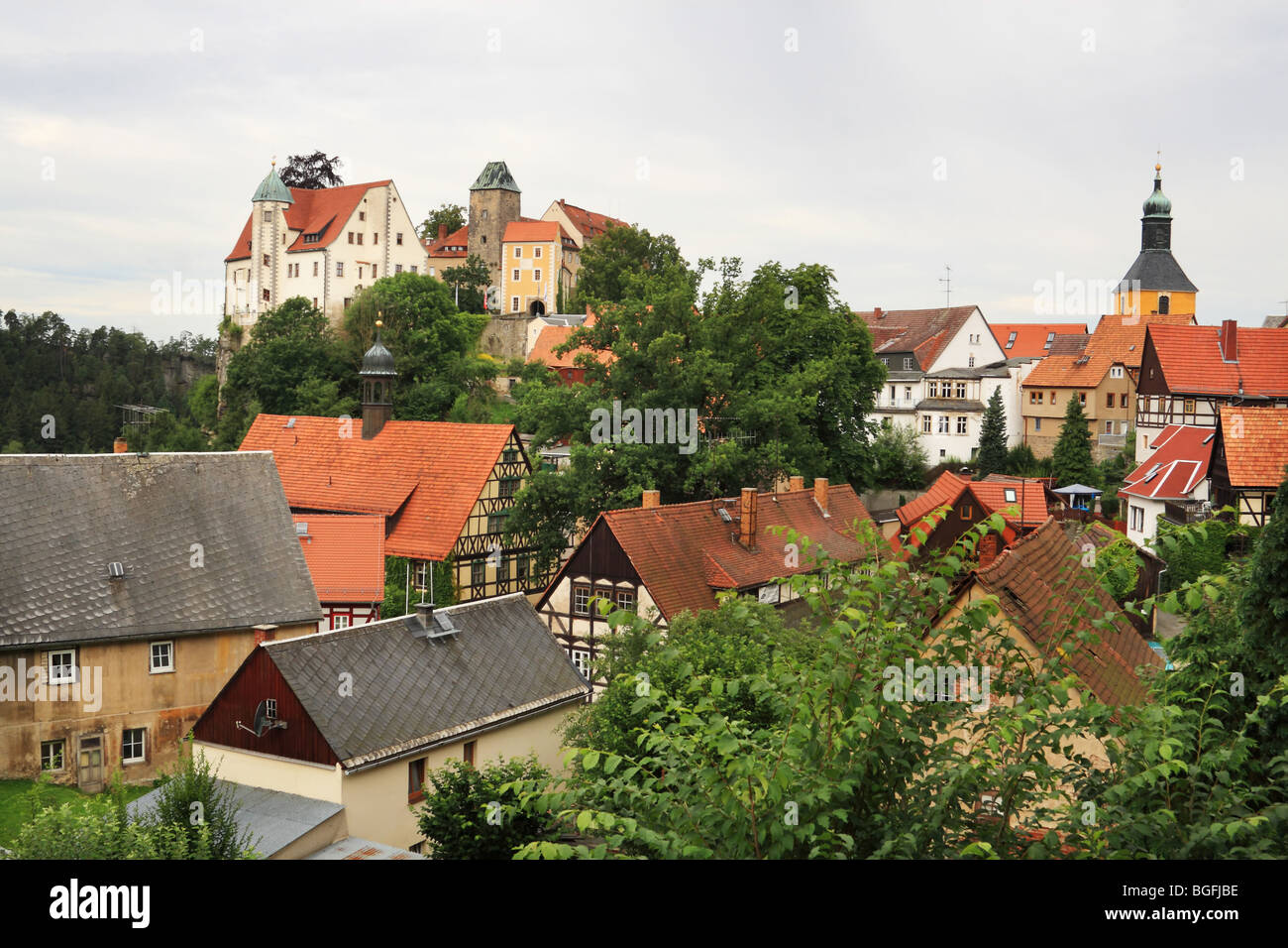 Hohnstein castle and town in Saxon Switzerland National Park, Germany ...
