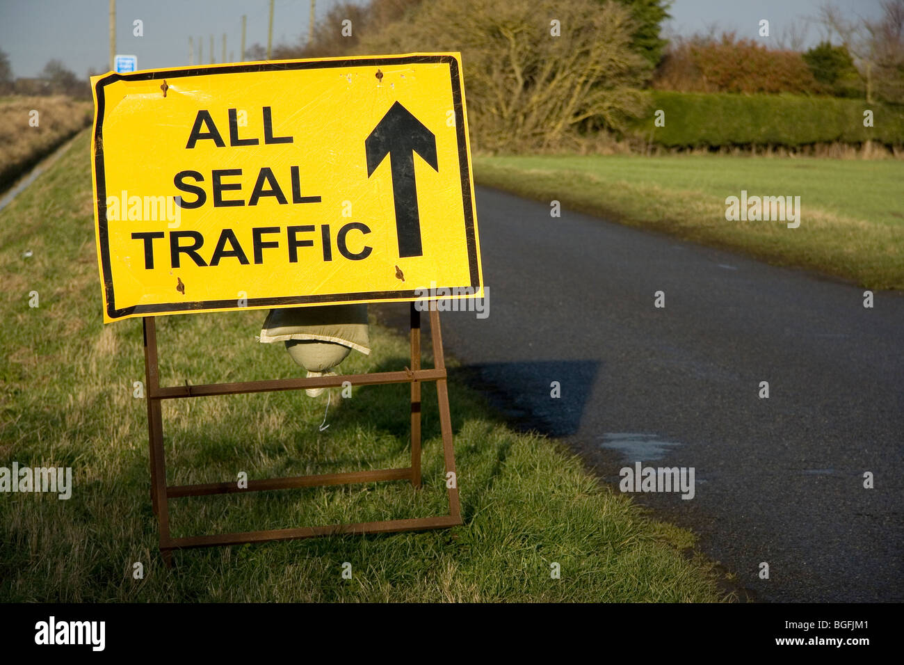 A sign to the Seal breeding grounds, at Donna Nook on the Lincolnshire ...