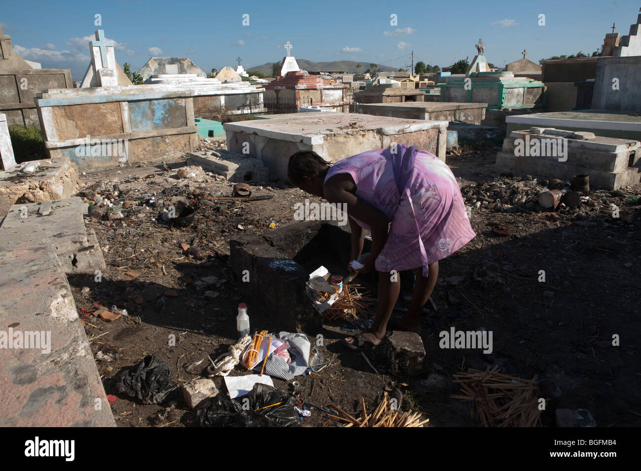 Voodou ceremony in a cemetery in Gonaives, Artibonite Department, Haiti ...