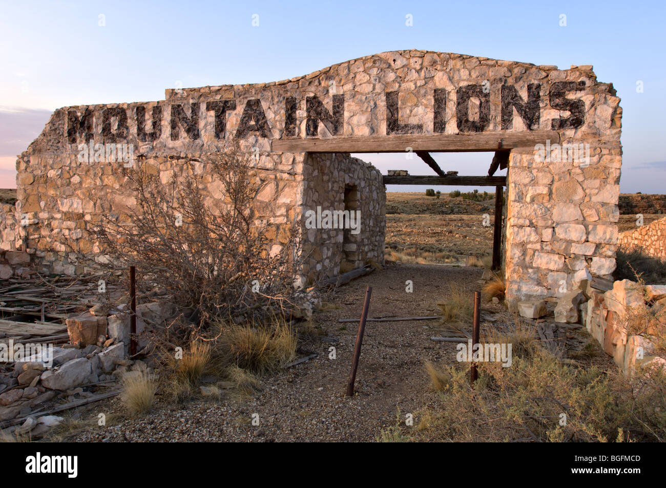 The old zoo at the ghost town of Two Guns, Arizona, on historic Route ...