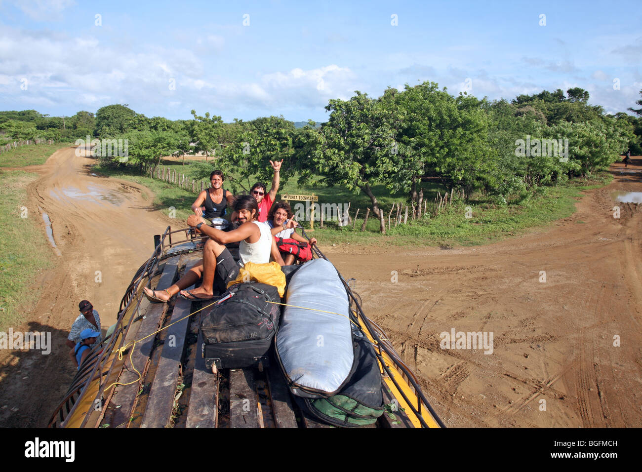 Surfboard on top of bus hi-res stock photography and images - Alamy