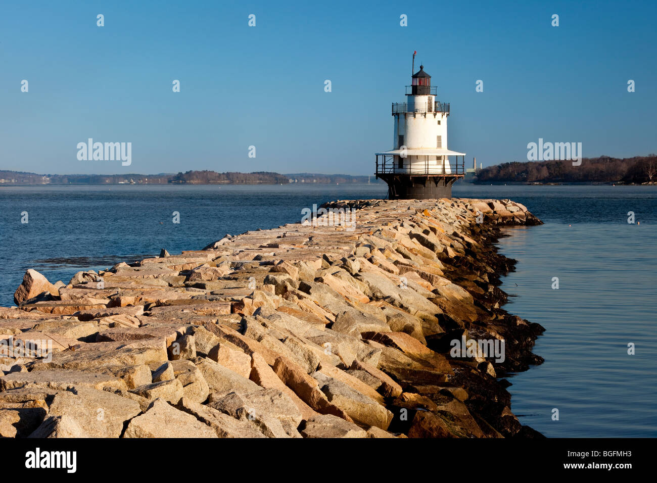 Spring Point Ledge Lighthouse in Portland Maine USA Stock Photo - Alamy