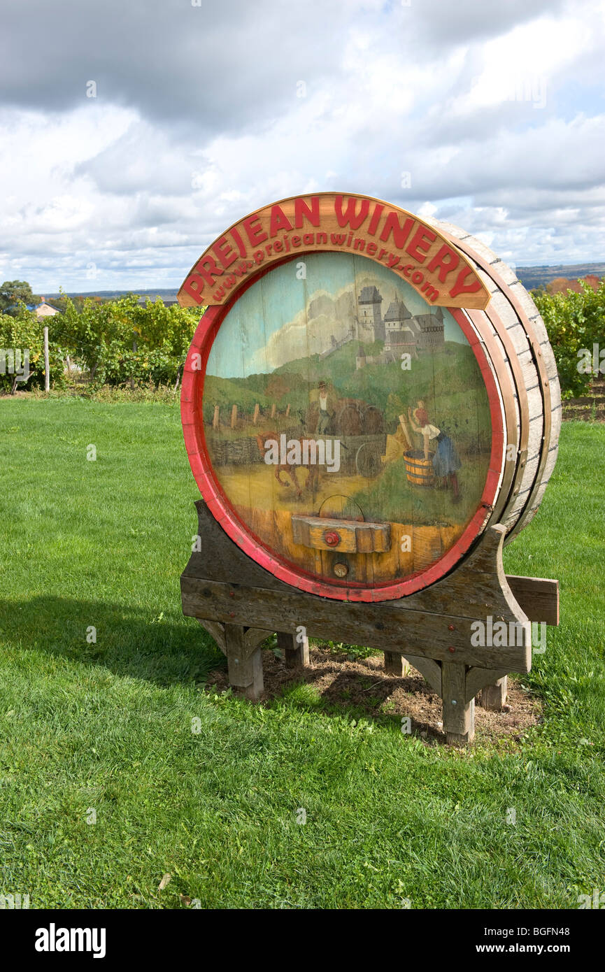 Wine Casks at Finger Lakes Region Winery New York Stock Photo - Alamy