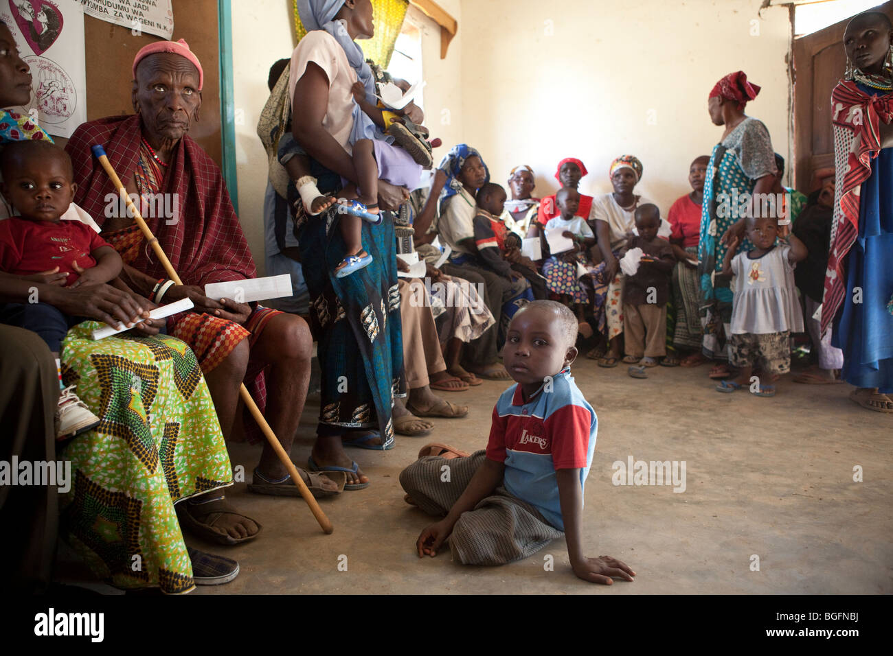Patients wait to be seen by a doctor at a medical dispensary in ...