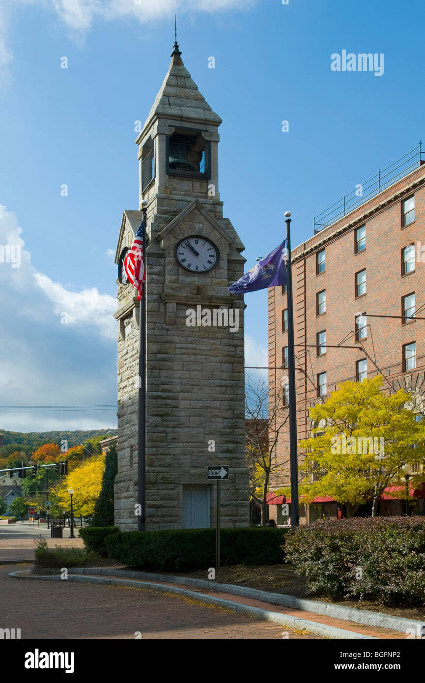 Clock in Gaffer District Downtown Corning New York Finger Lakes Region ...
