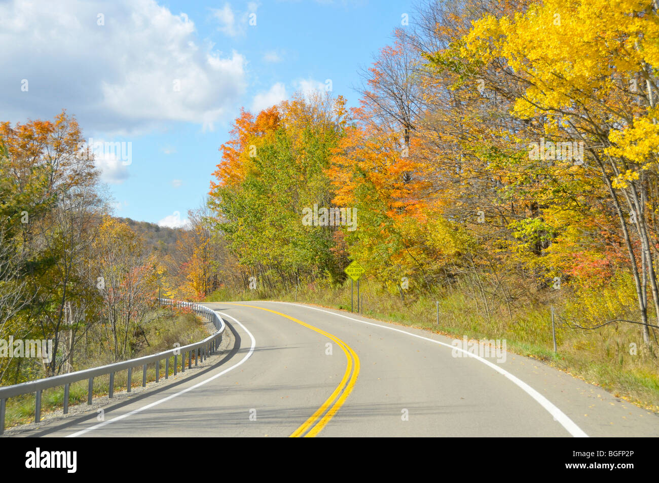 Fall Color Road Ohio State Park Stock Photo - Alamy