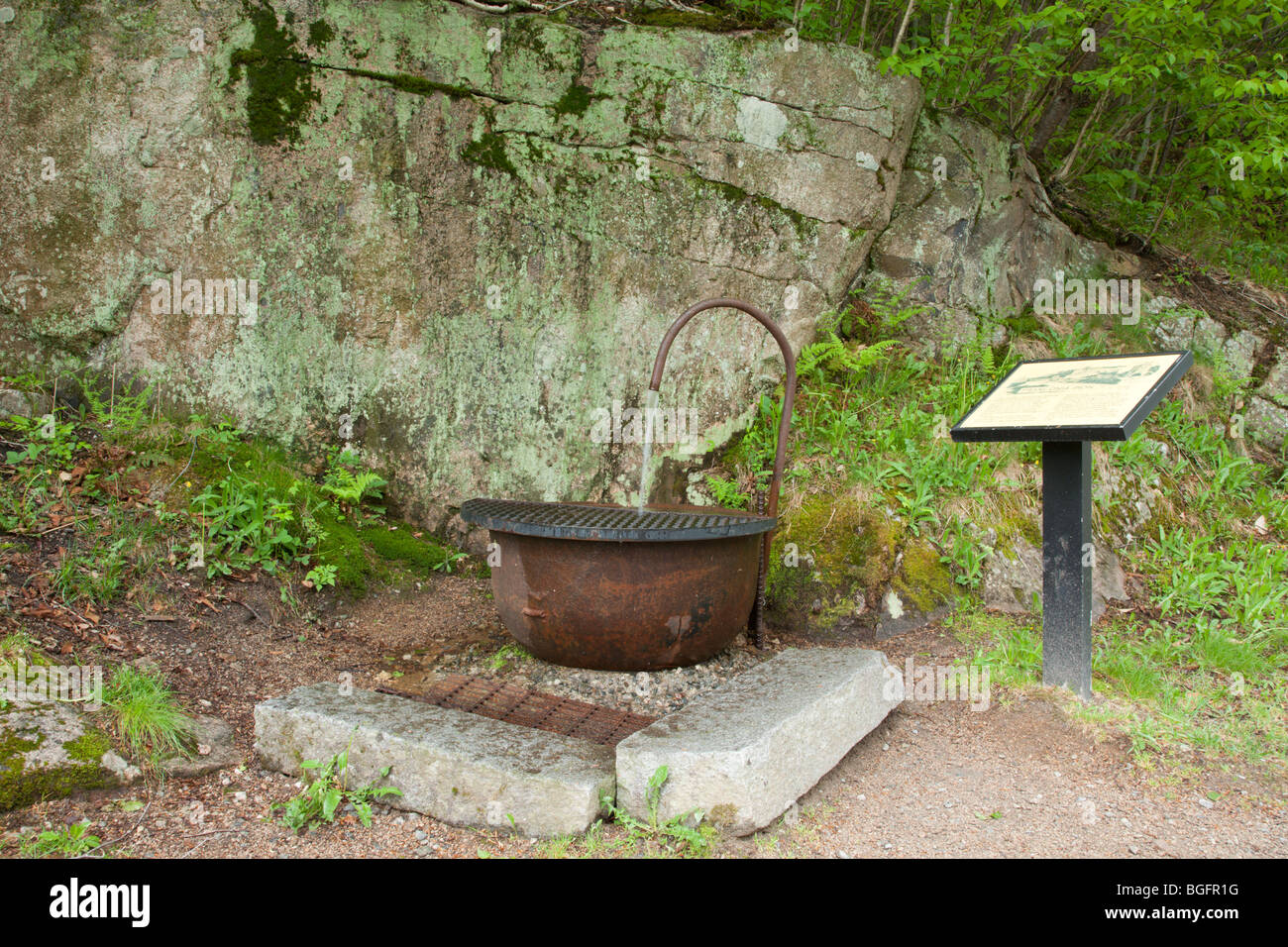 Old kettle in Franconia Notch State Park, New Hampshire. This kettle ...