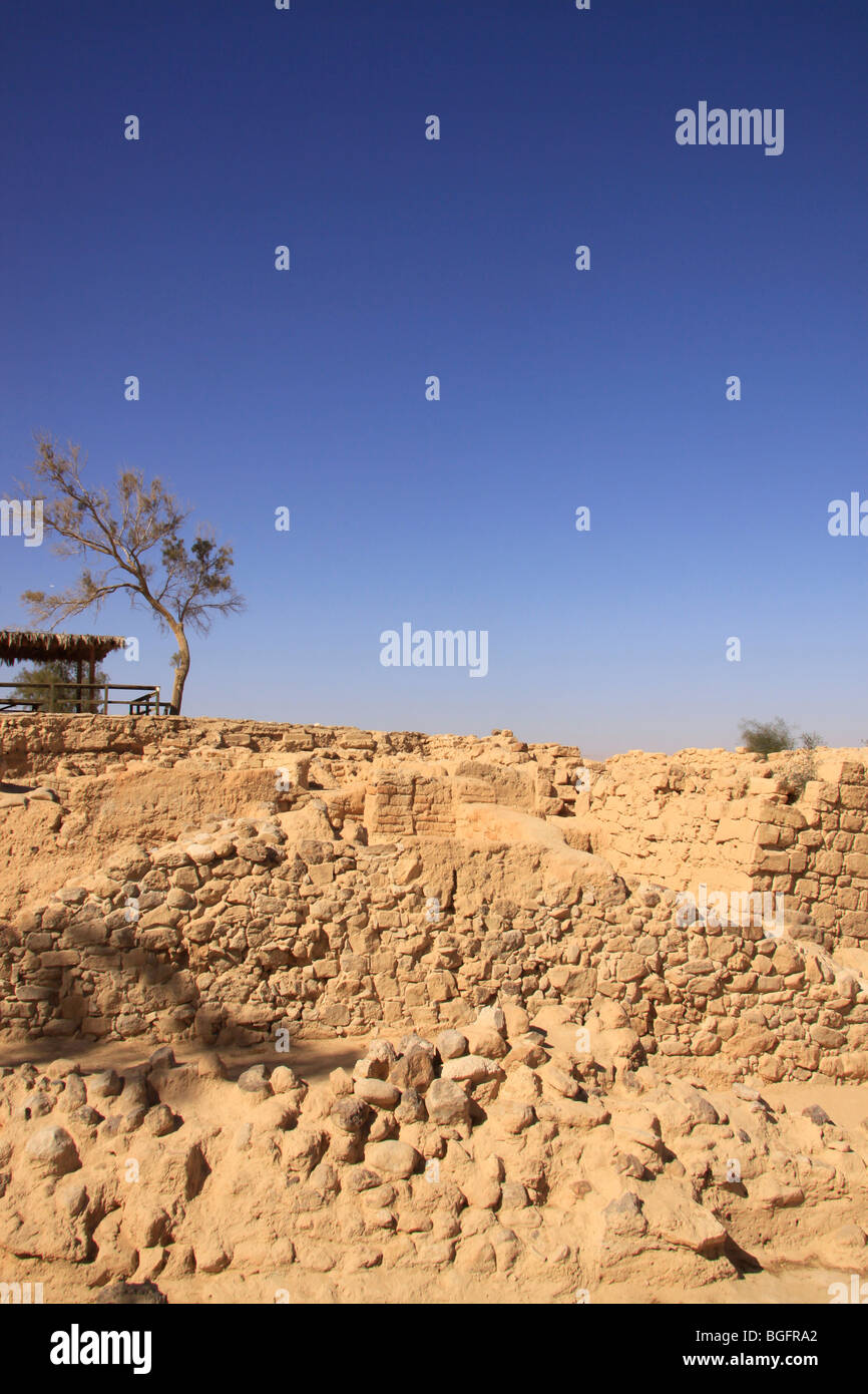 Israel, Arava region, ruins of the fortress in Ein Hatzeva Stock Photo ...