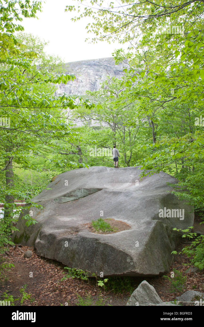 Boise Rock in Franconia Notch State Park in the White Mountains, New ...