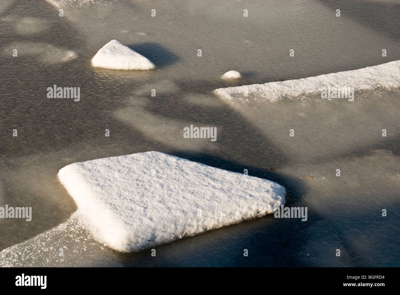 textured canal ice slabs frozen water Stock Photo - Alamy