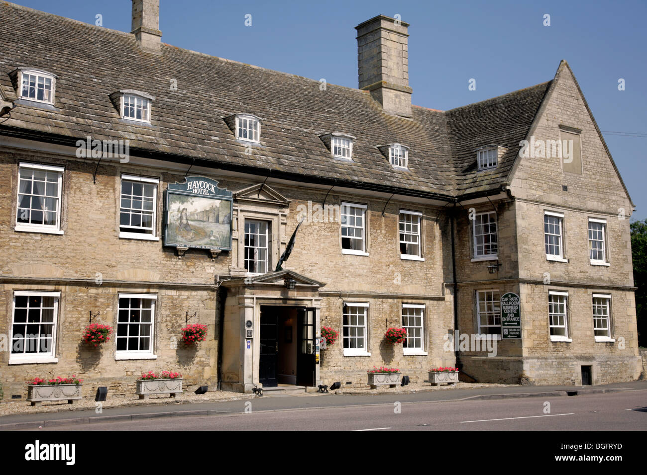 The old coaching Inn that is now the Haycock Hotel at Wansford village ...