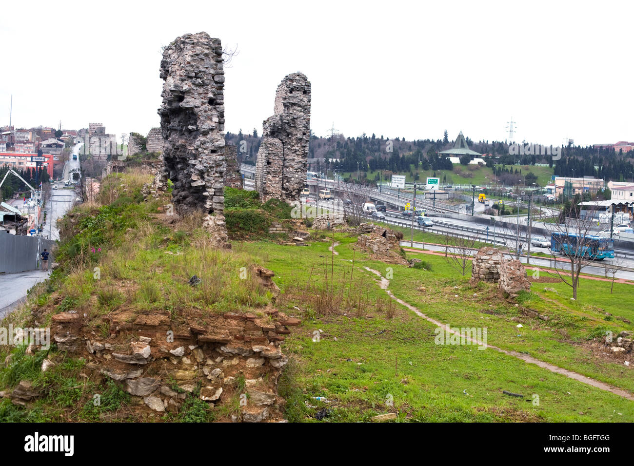 Theodosian Wall in Istanbul Turkey Stock Photo - Alamy