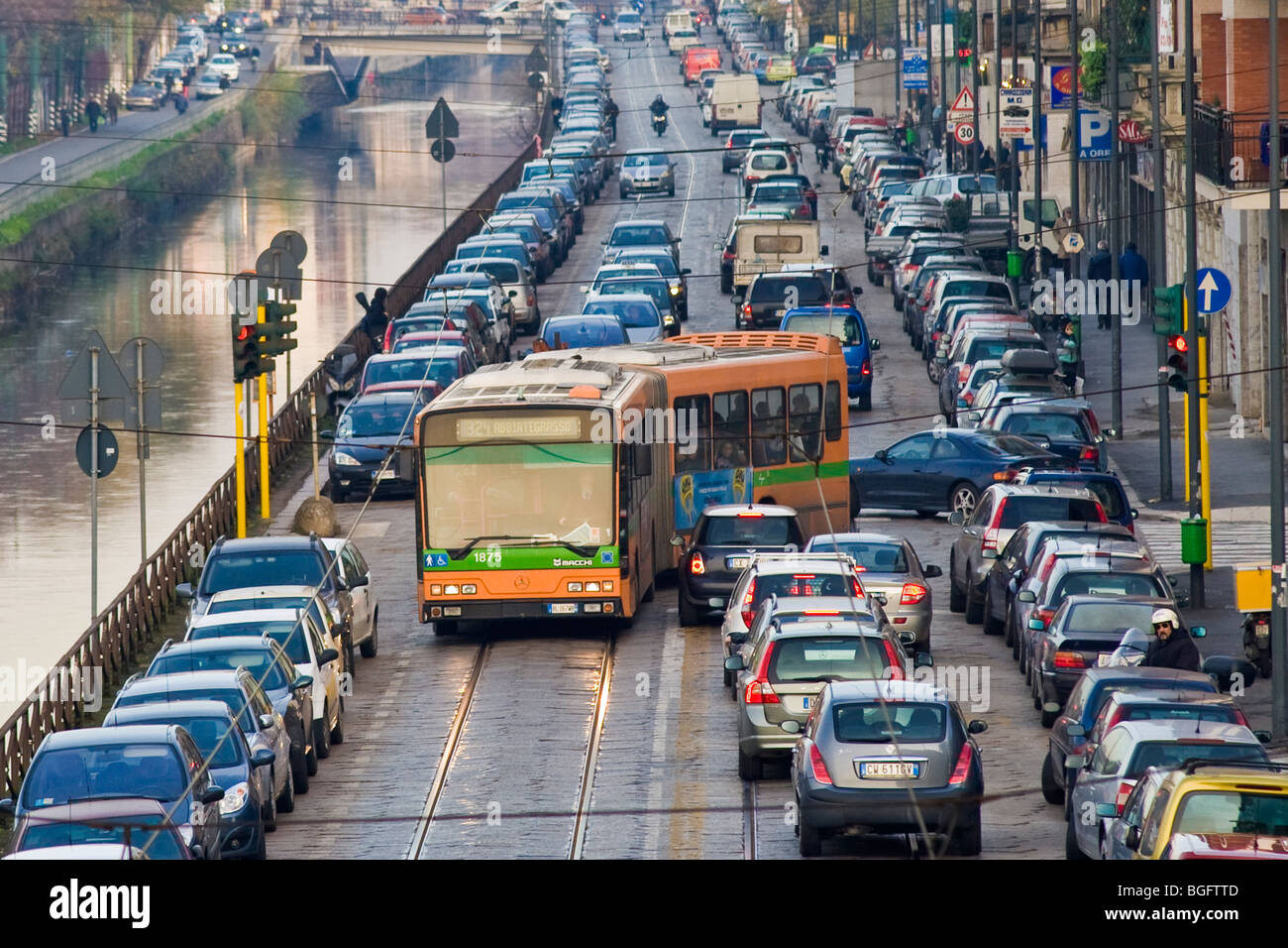 Traffic, Milan, Italy Stock Photo - Alamy