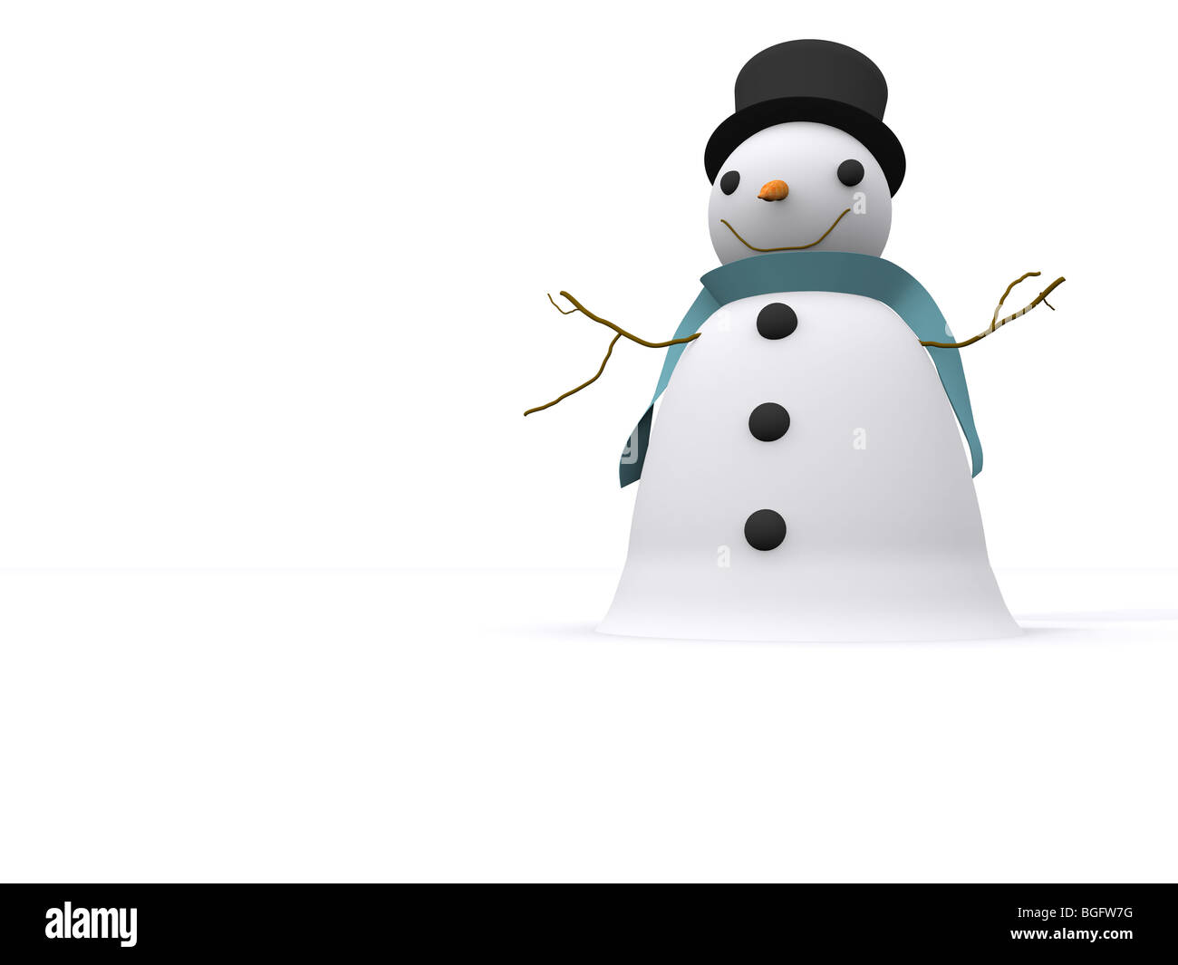 A snowman isolated in a snowed out scene Stock Photo - Alamy