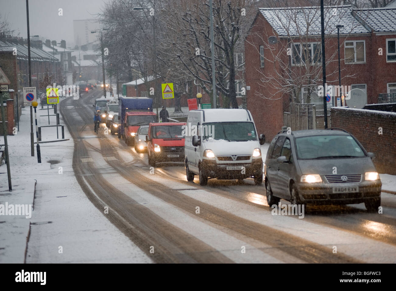 Car traffic in bad weather conditions hi-res stock photography and ...