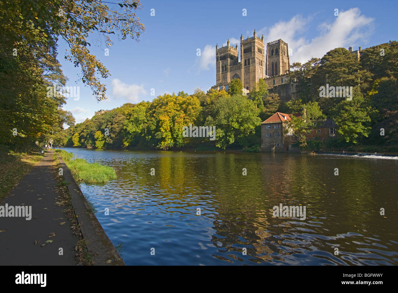 Durham, River Wear, University Cathedral, County Durham, England ...