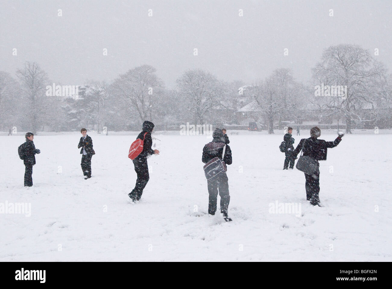 Children Throwing Snowballs High Resolution Stock Photography and ...