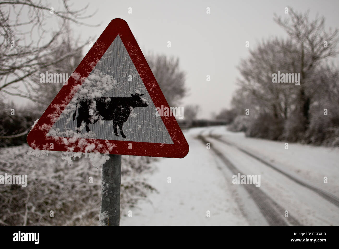 Warning for snow hi-res stock photography and images - Alamy