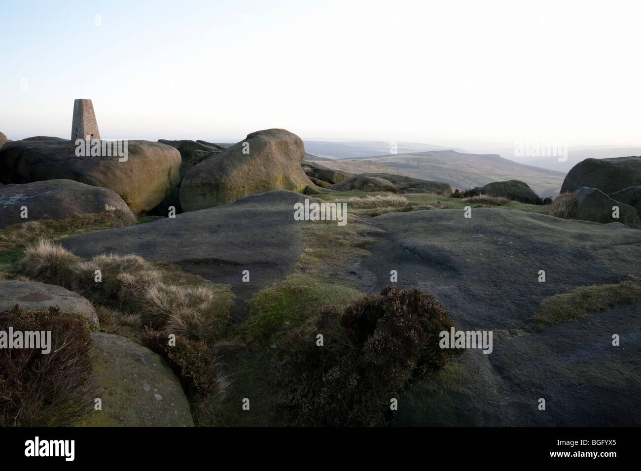 Trig point stanage edge hi-res stock photography and images - Alamy