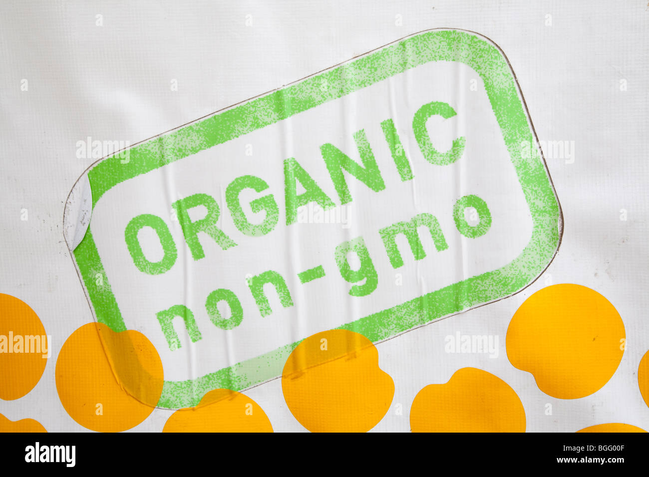 Sign reading 'Organic non-gmo'. The sign is by Hodo Soy Beanery which ...
