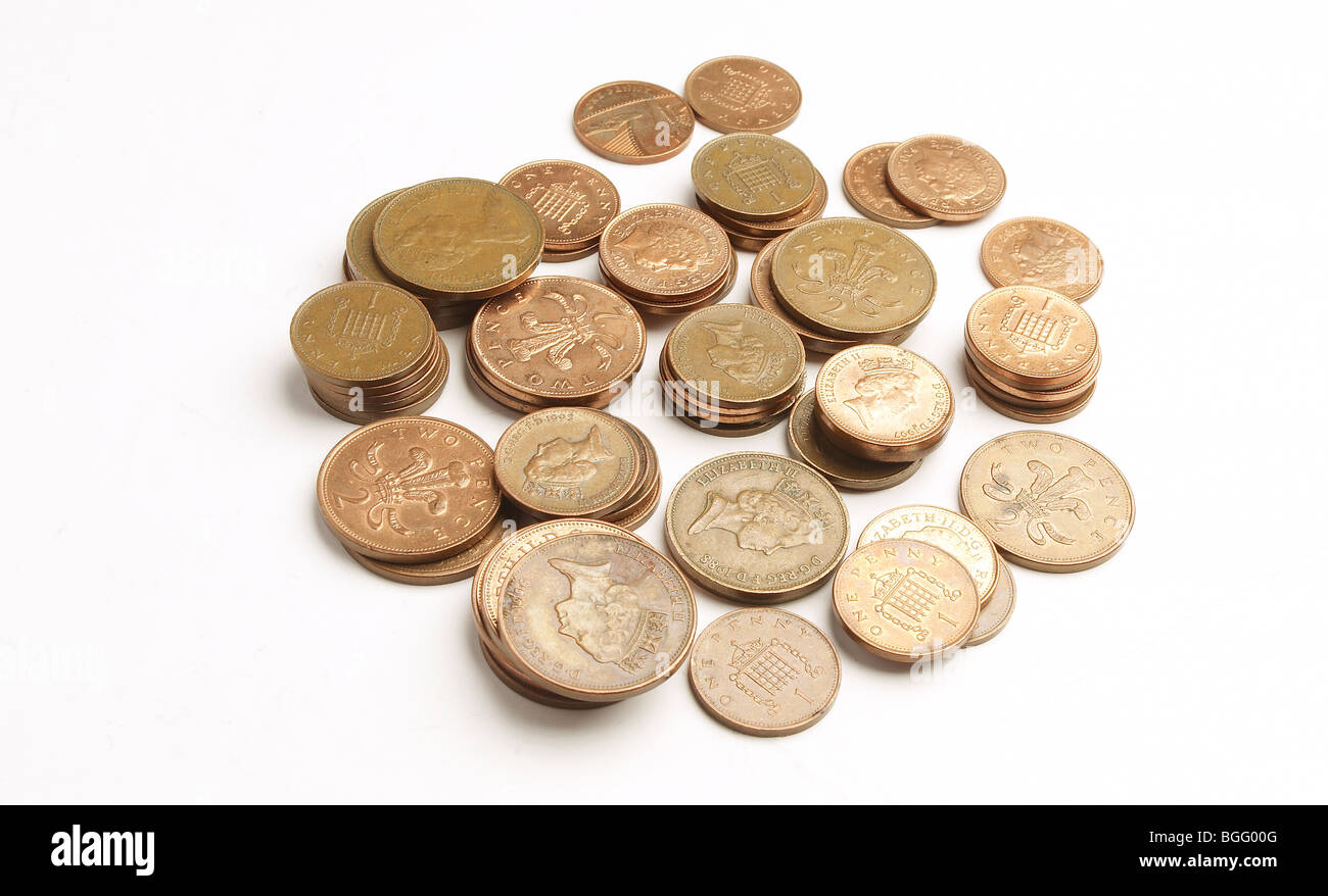 1p coins hi-res stock photography and images - Alamy