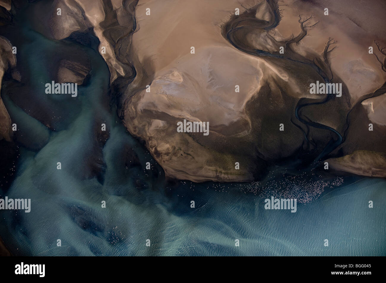 Walvis bay lagoon with flamingos namibia Stock Photo - Alamy