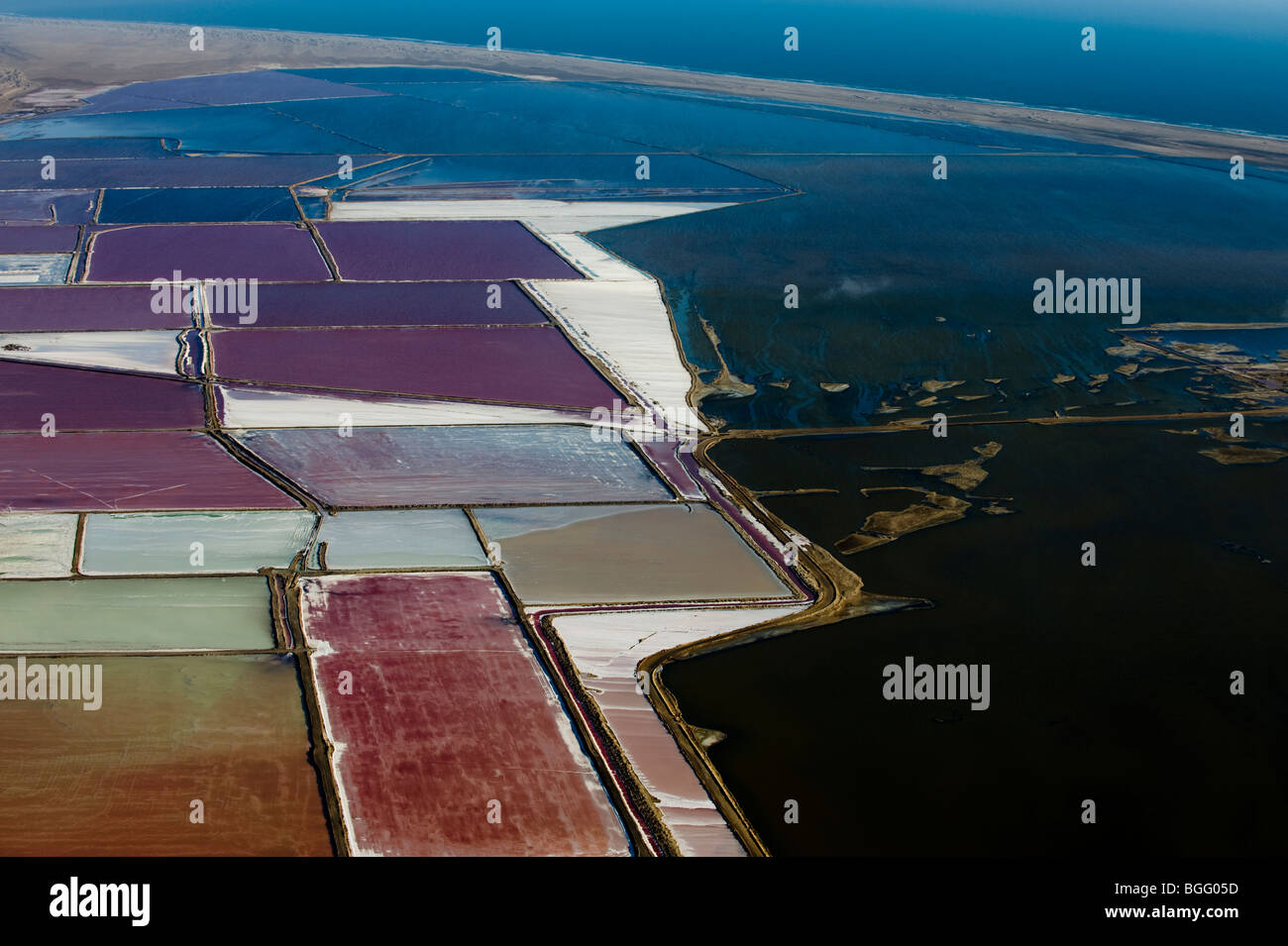 Aerial view of salt works, Walvis Bay, Namibia Stock Photo - Alamy