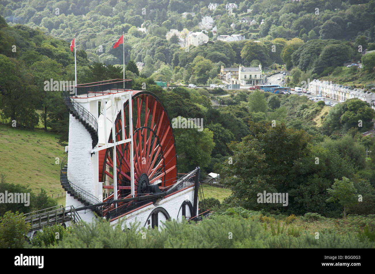 The Laxey Wheel, Laxey, Isle of Man Stock Photo - Alamy