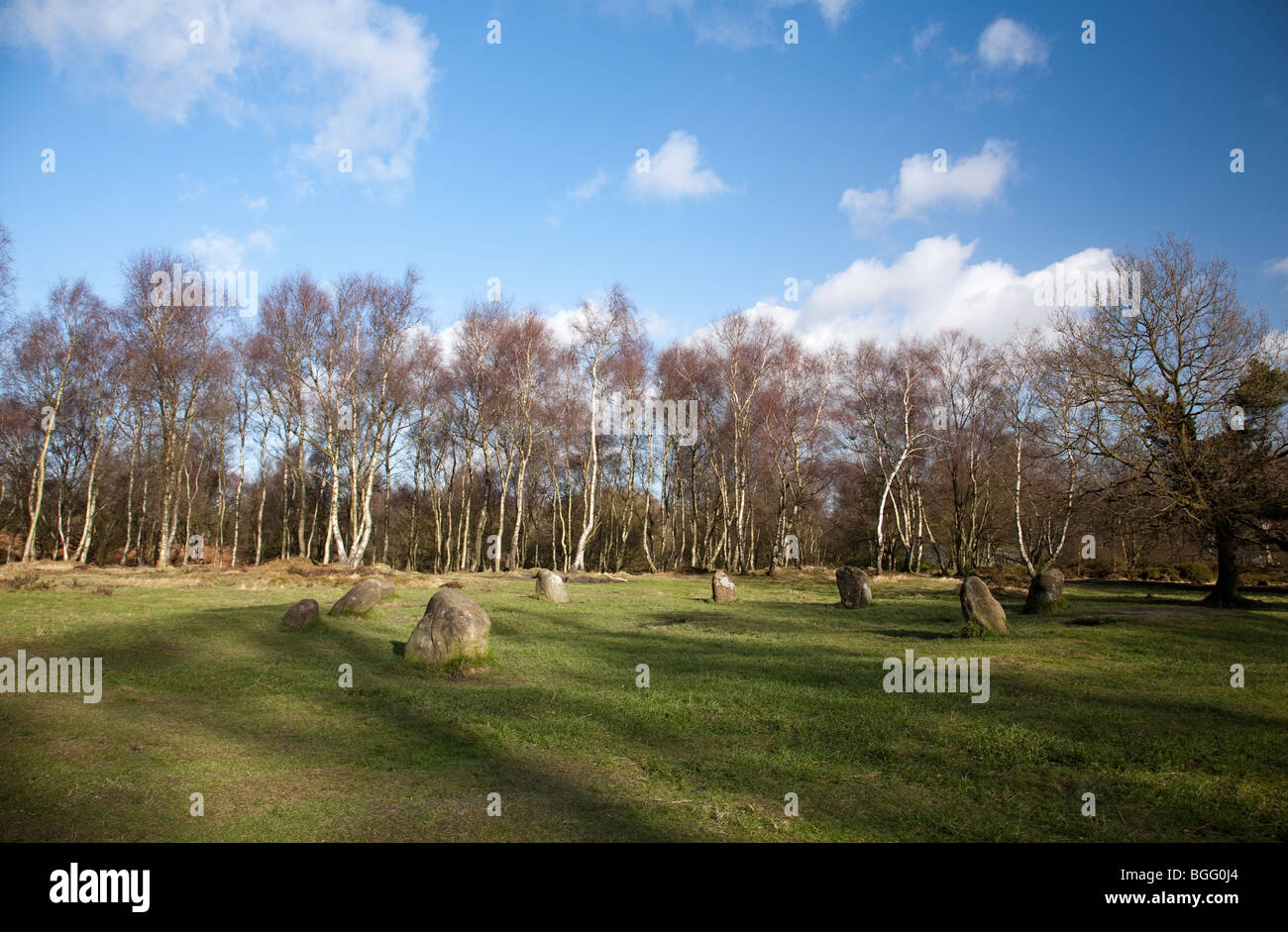 Nine Ladies stone circle on Stanton Moor, Derbyshire Stock Photo - Alamy
