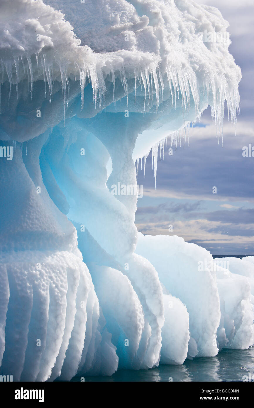 Icicle adorned iceberg, Franklin Island, The Ross Sea, Antarctica Stock ...