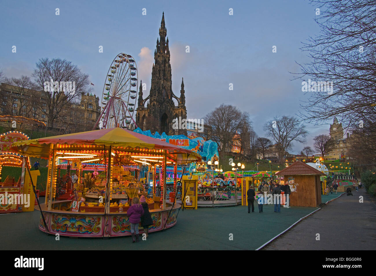 Edinburgh, Princes Street Gardens, Carousel, Big Wheel, Scotland ...