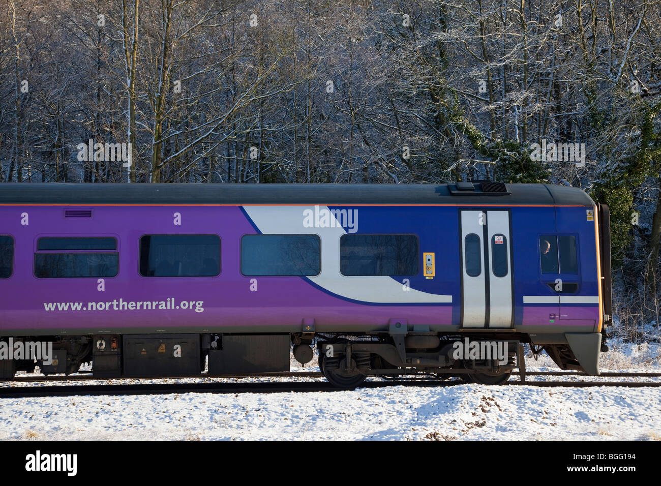 Diesel Multiple Unit (DMU) Class 158 belonging to Northern Rail, at Dore Station, Sheffield ...
