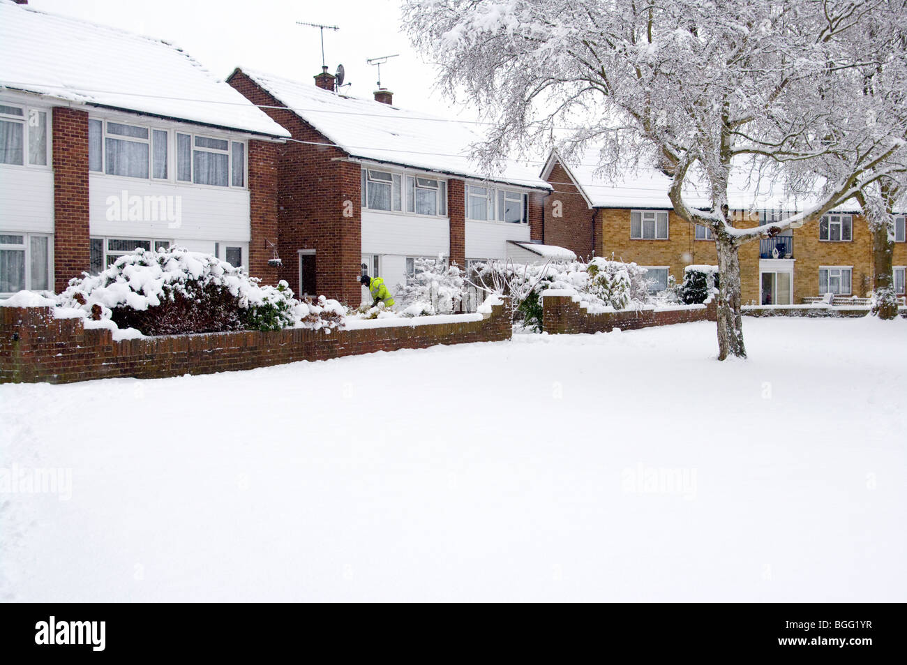 snow covered houses Stock Photo - Alamy